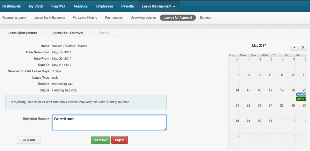 Manual Approval of Leave Request in Leave Management – PayrollHero Support