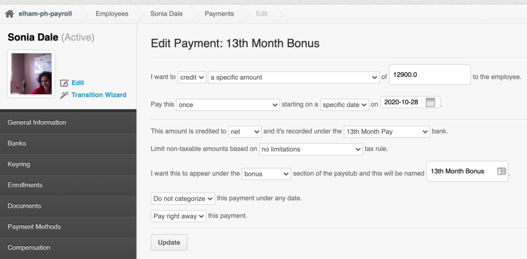 How to add Attendance Adjustment payments to the 13th Month Payment ...