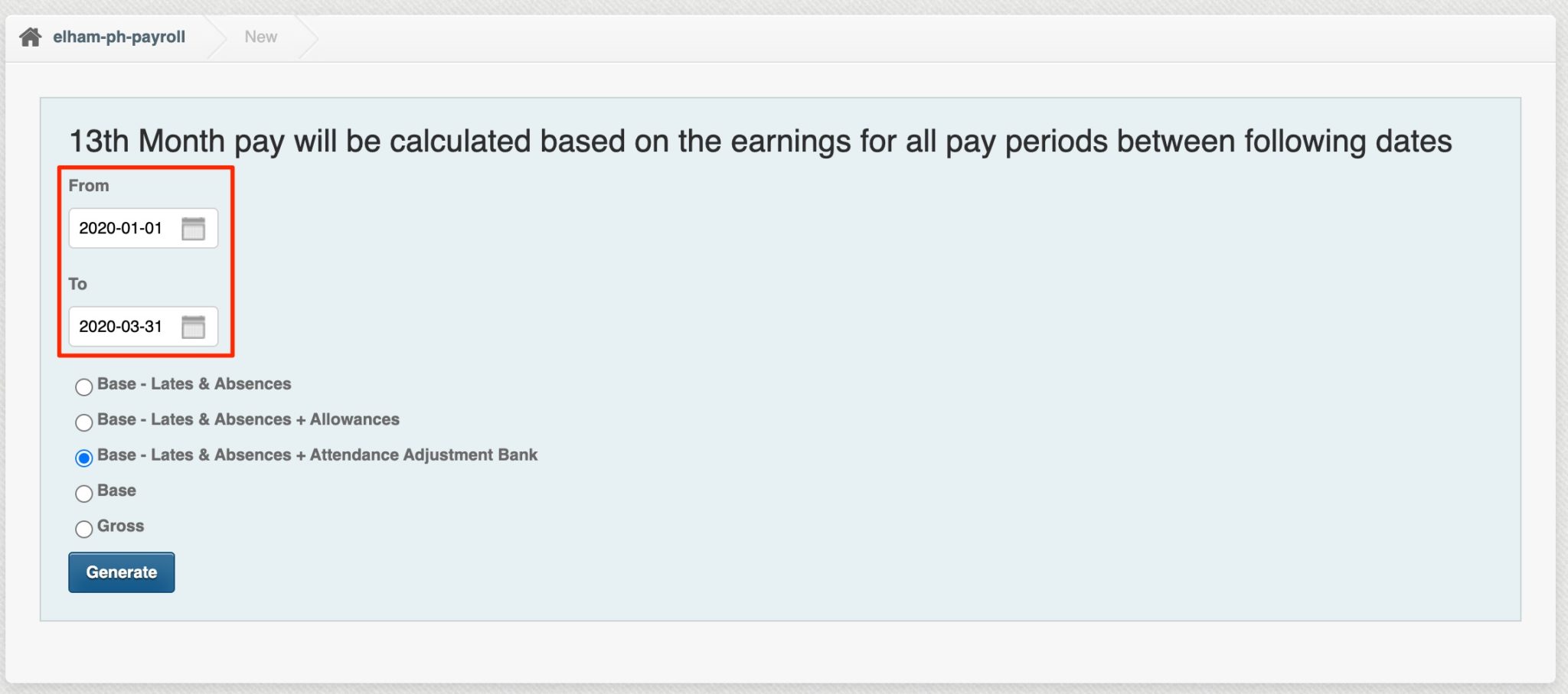 How to add Attendance Adjustment payments to the 13th Month Payment ...