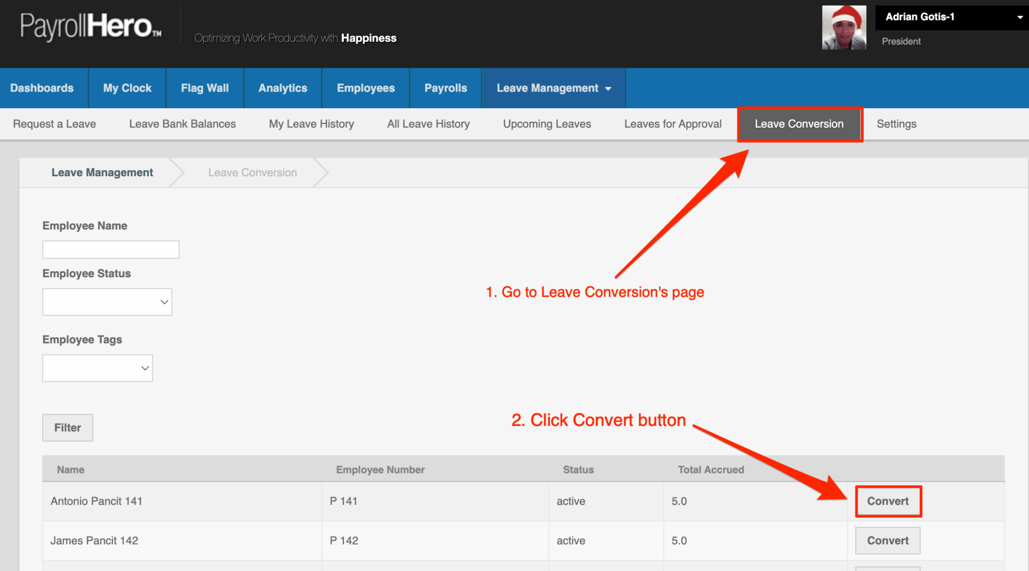 Leave Management: How to Convert Leave Credits to Cash in PayrollHero ...